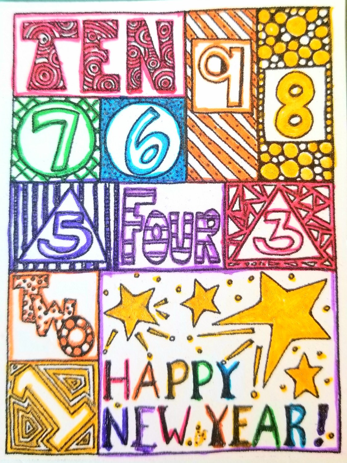 Solve Happy New Year Countdown jigsaw puzzle online with 63 pieces