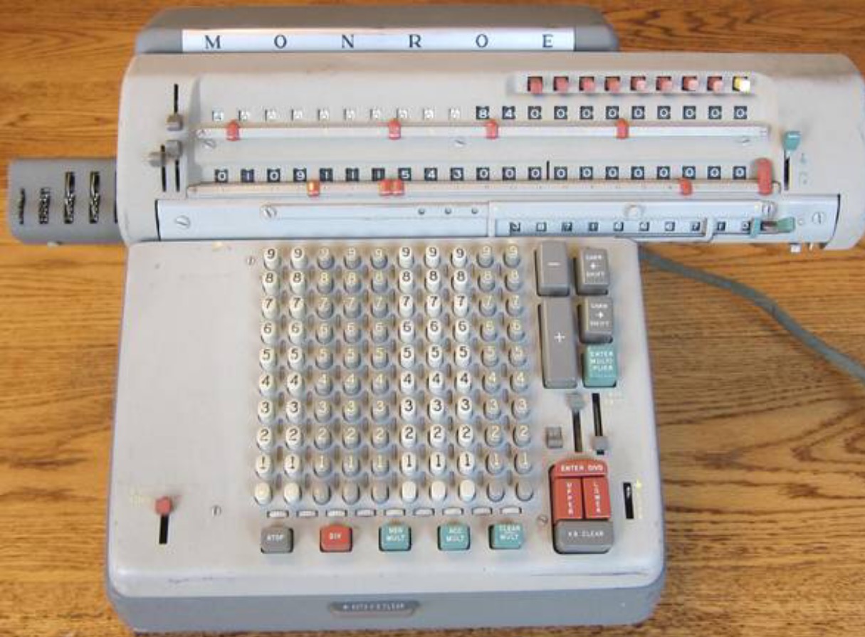 Solve old Monroe mechanical calculator jigsaw puzzle online with 130 pieces