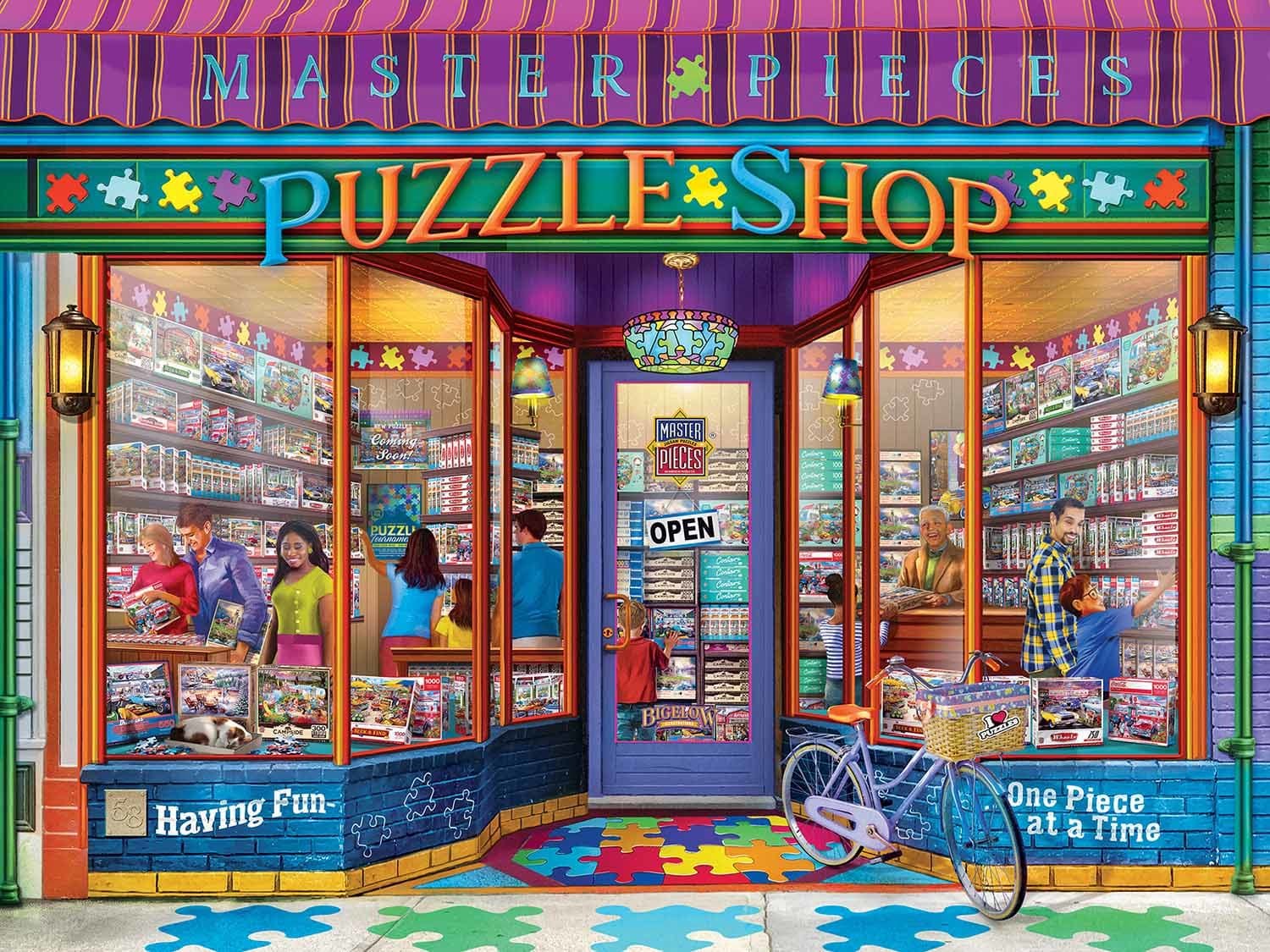 Solve Local Puzzle Shop jigsaw puzzle online with 88 pieces