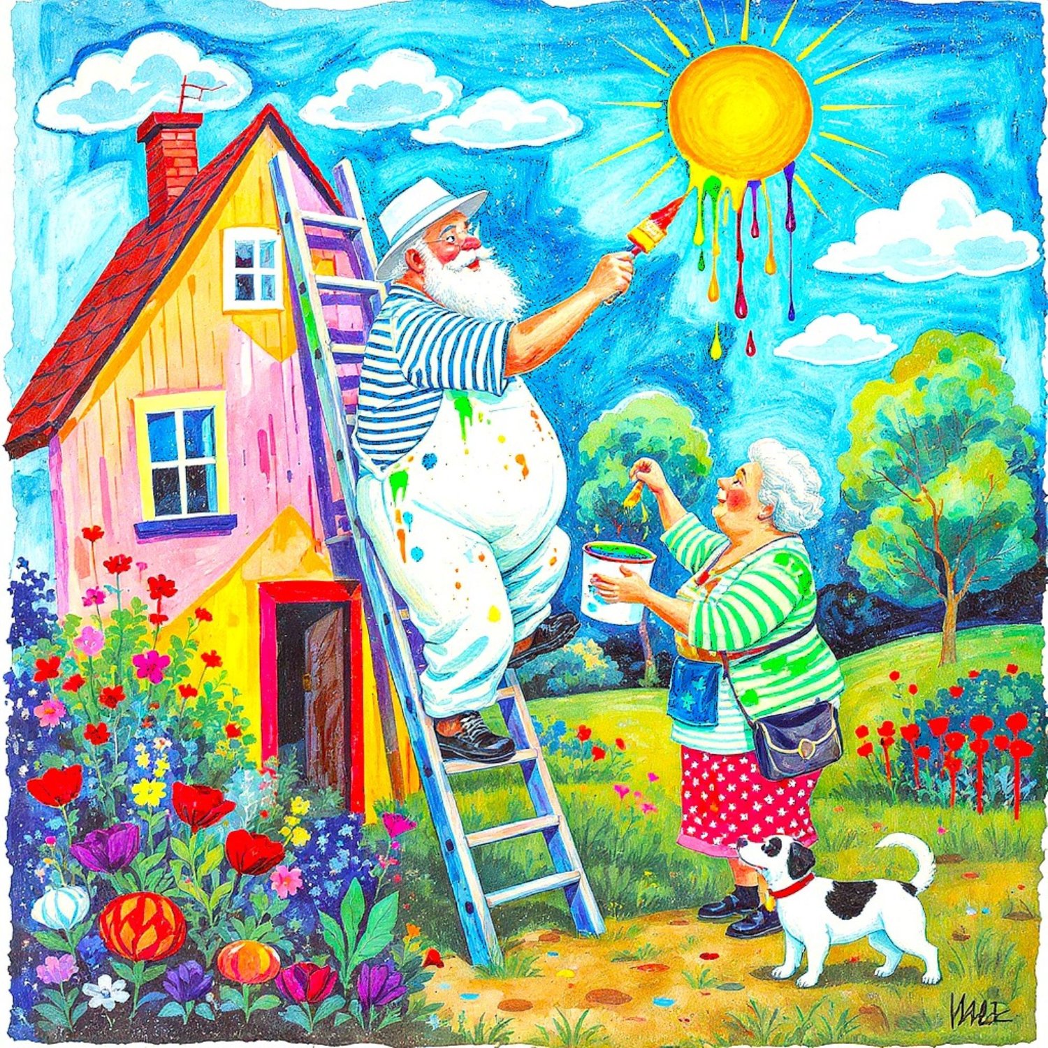 Solve Never Too Old to Paint the Sun - resize 9 - 600 pieces jigsaw ...