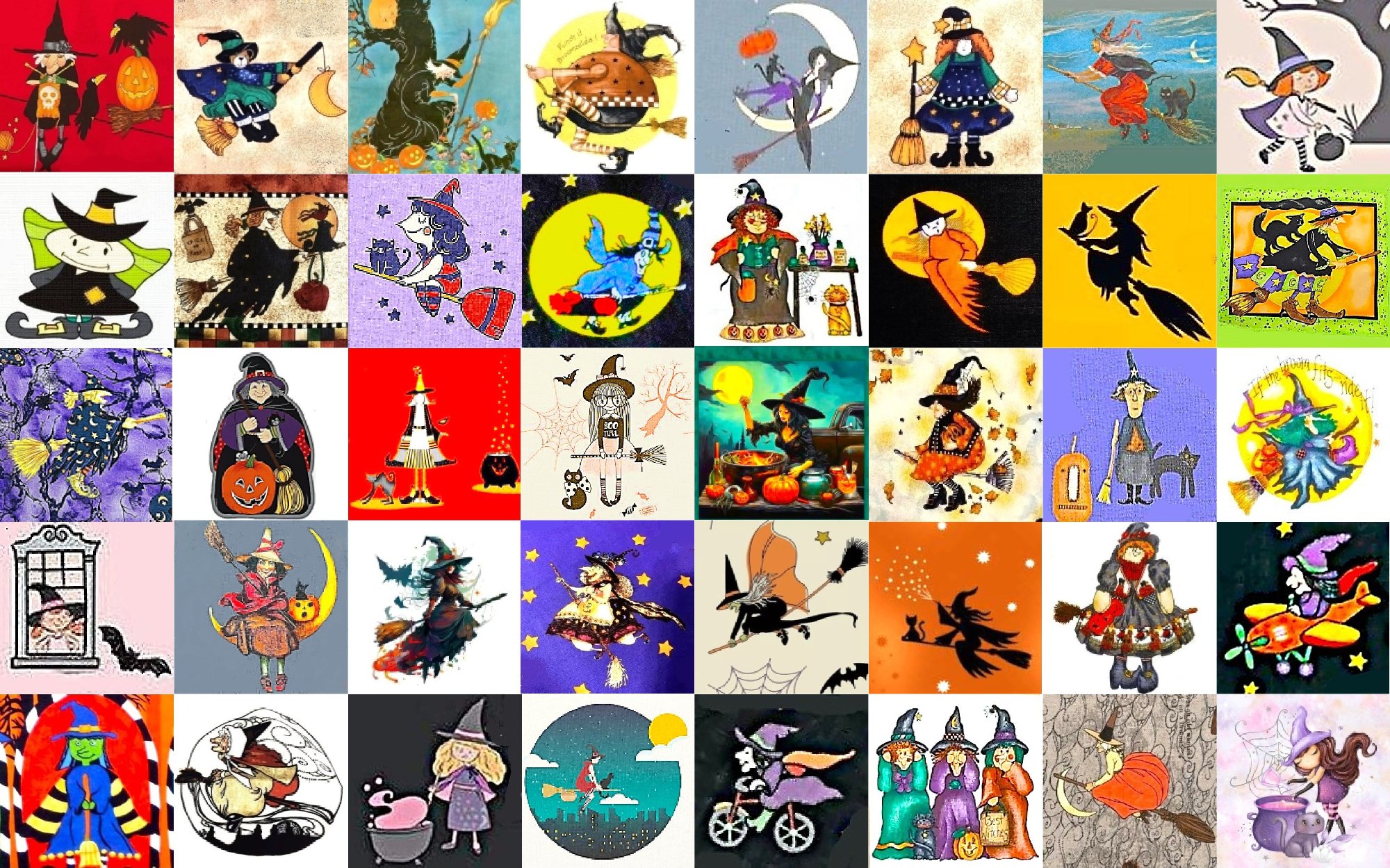 Solve PATCHWORK WITCHES jigsaw puzzle online with 240 pieces