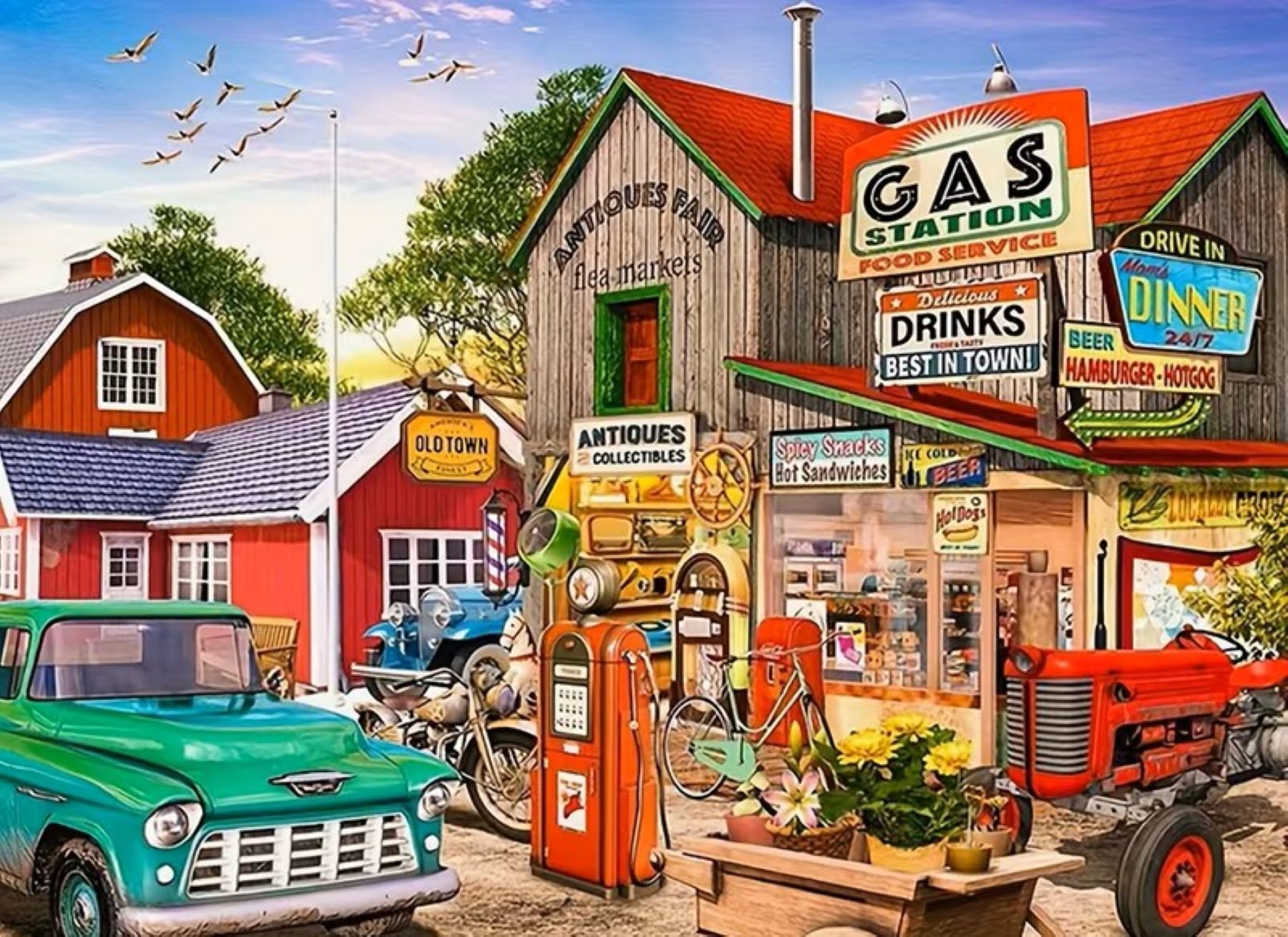 Solve Retro Gas Station jigsaw puzzle online with 88 pieces