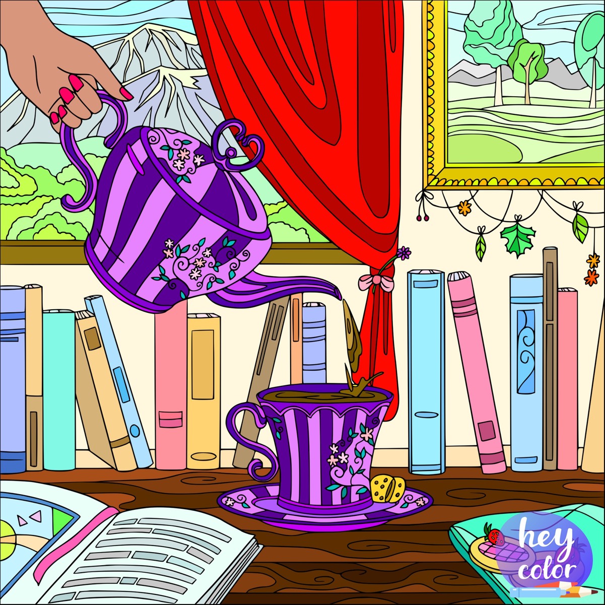 Solve Tea and a Good Book jigsaw puzzle online with 169 pieces