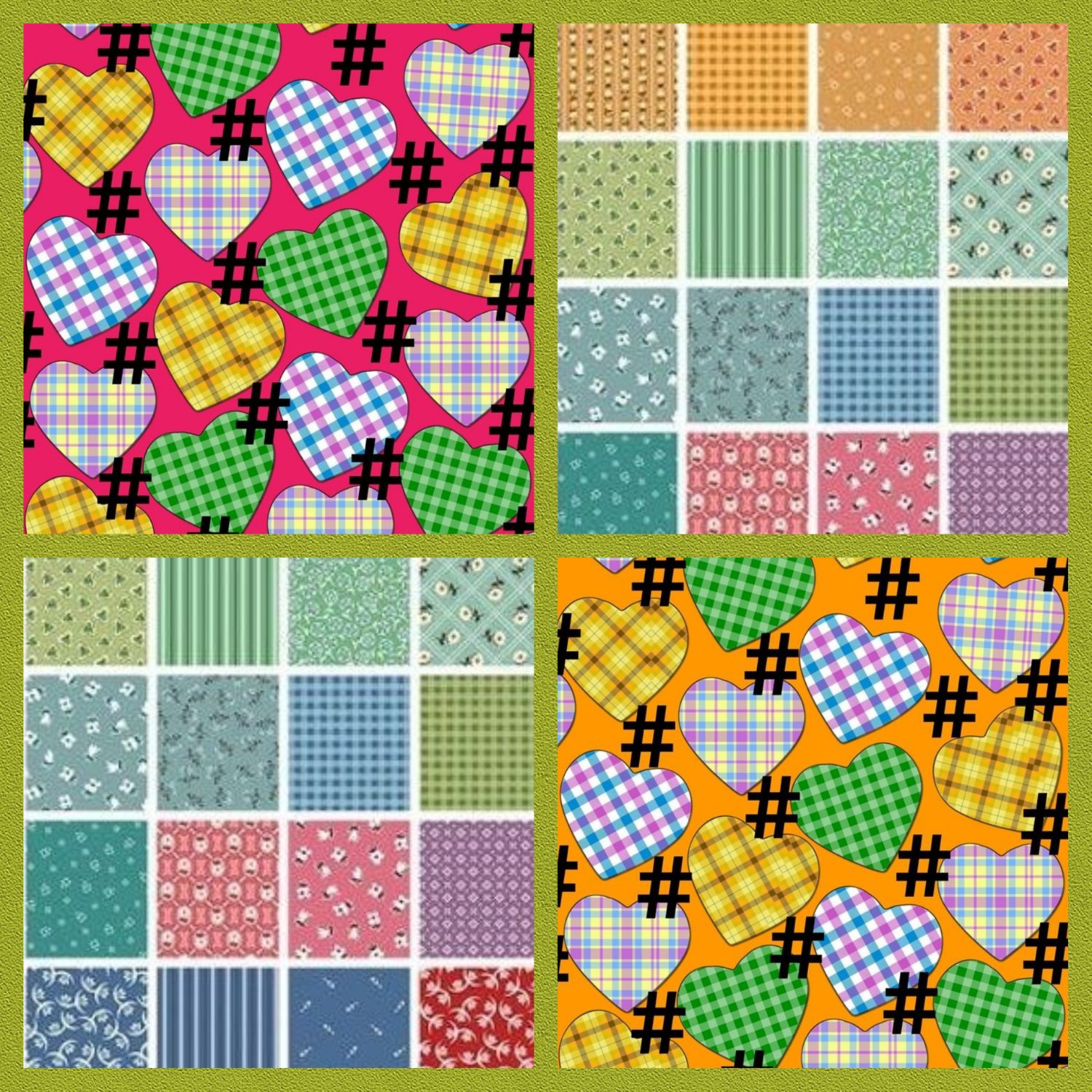 Solve PATCHWORK HEARTS jigsaw puzzle online with 81 pieces