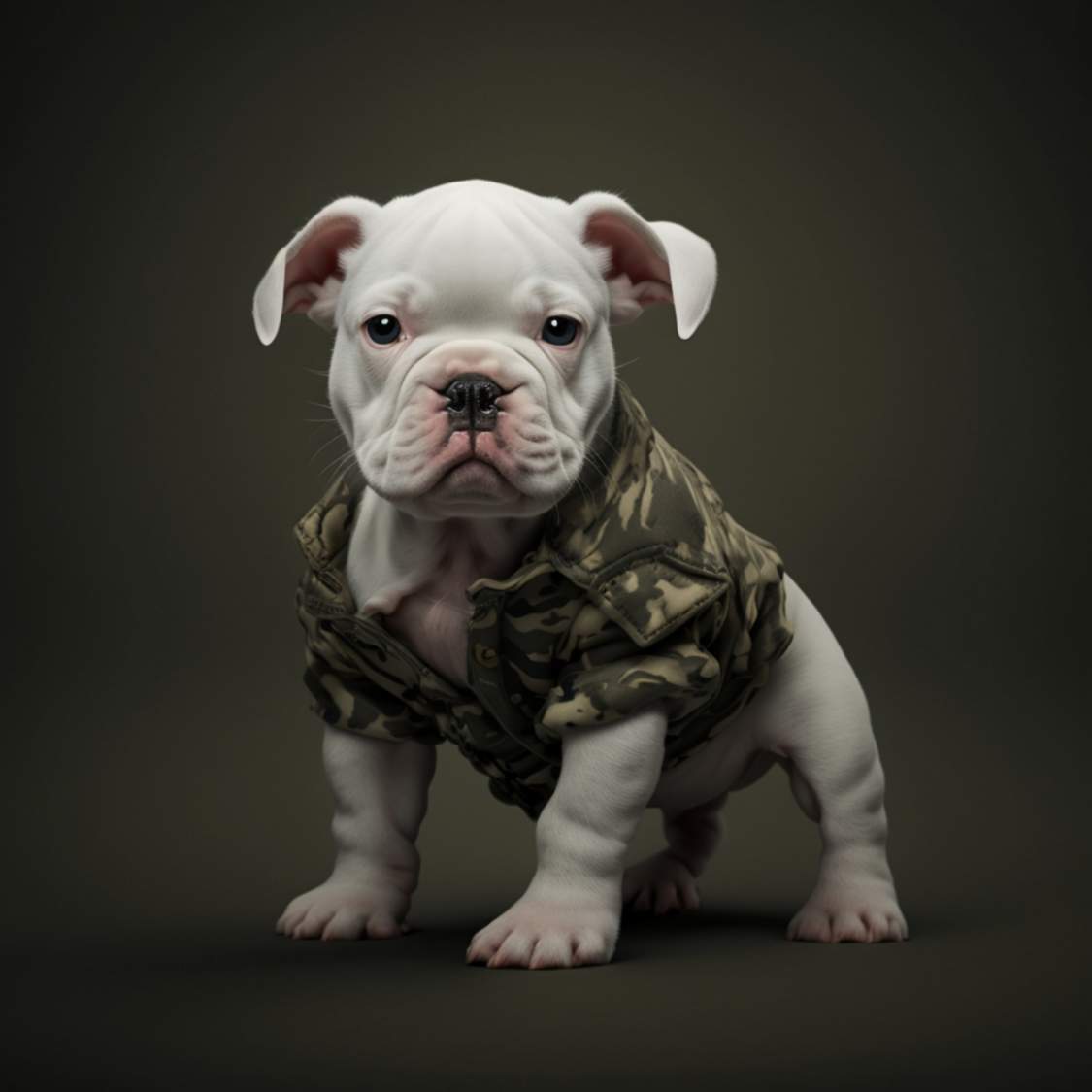 Solve Bulldog Pup in Command jigsaw puzzle online with 64 pieces