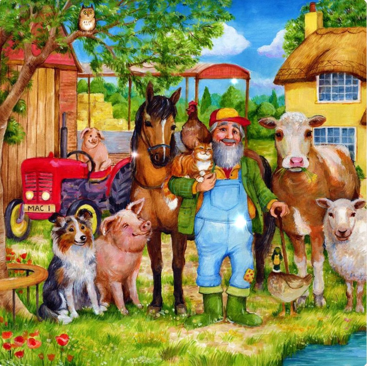 Jigsaw Puzzle | 575 pieces | PUZZLE - Farmer With His Animals | Jigidi