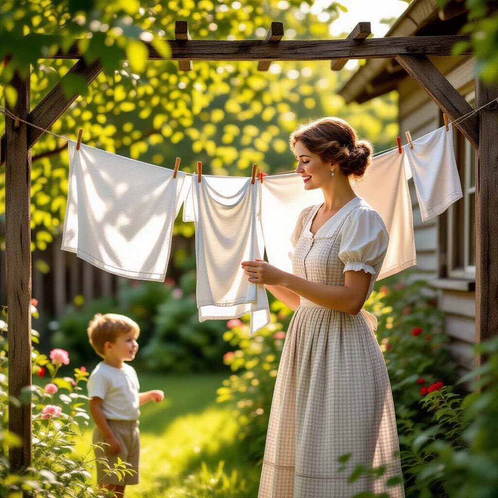 Solve Doing Laundry jigsaw puzzle online with 49 pieces