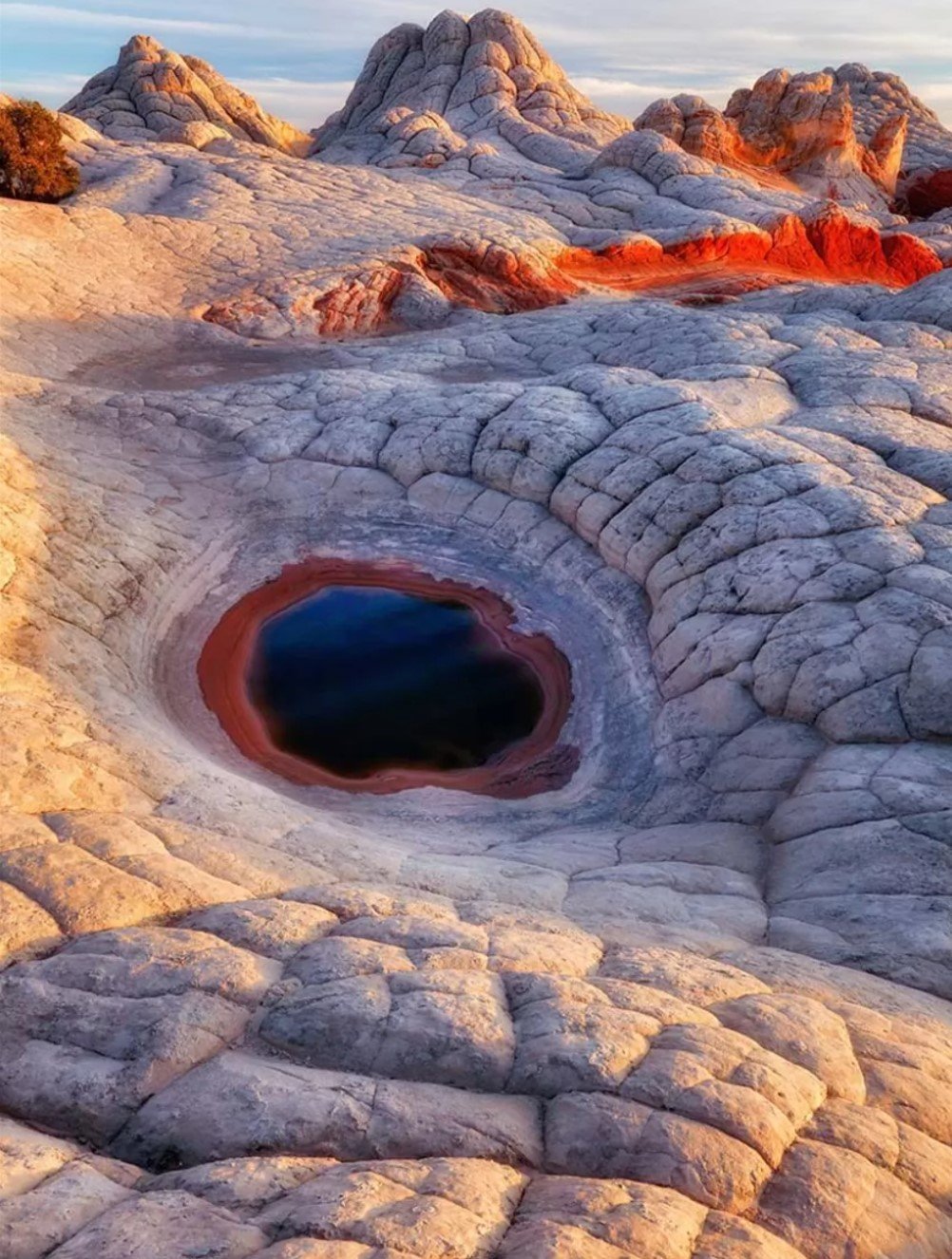 Solve A pool of captured rainwater in sandstone formation in White ...