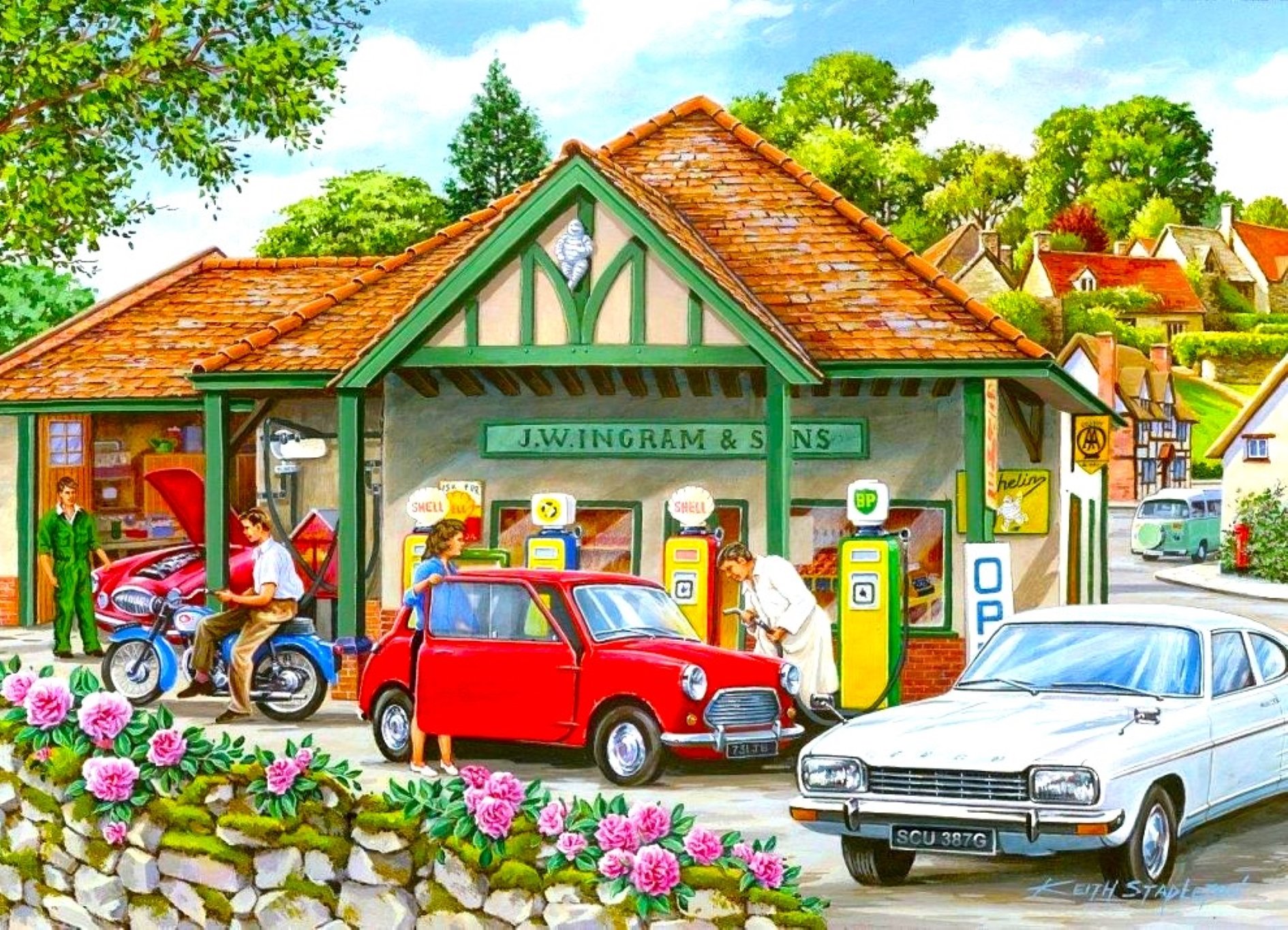 Solve At the Gas Station jigsaw puzzle online with 130 pieces