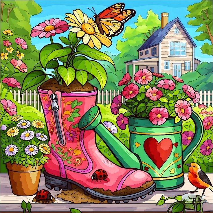 Solve Fun in the Garden jigsaw puzzle online with 64 pieces