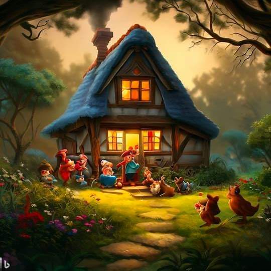 Solve Seven dwarfs jigsaw puzzle online with 81 pieces