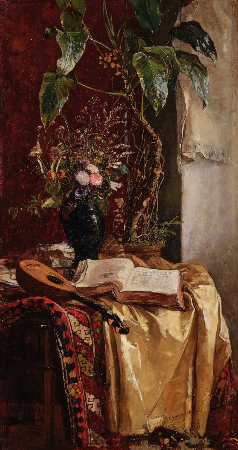 Solve Hugo Charlemont - Still life with Lute jigsaw puzzle online with ...