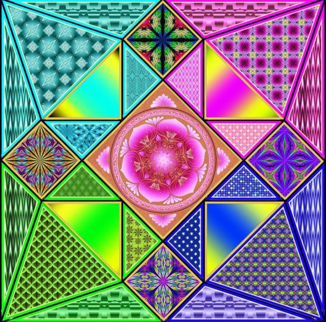 Solve Neon Kaleidoscopes jigsaw puzzle online with 81 pieces