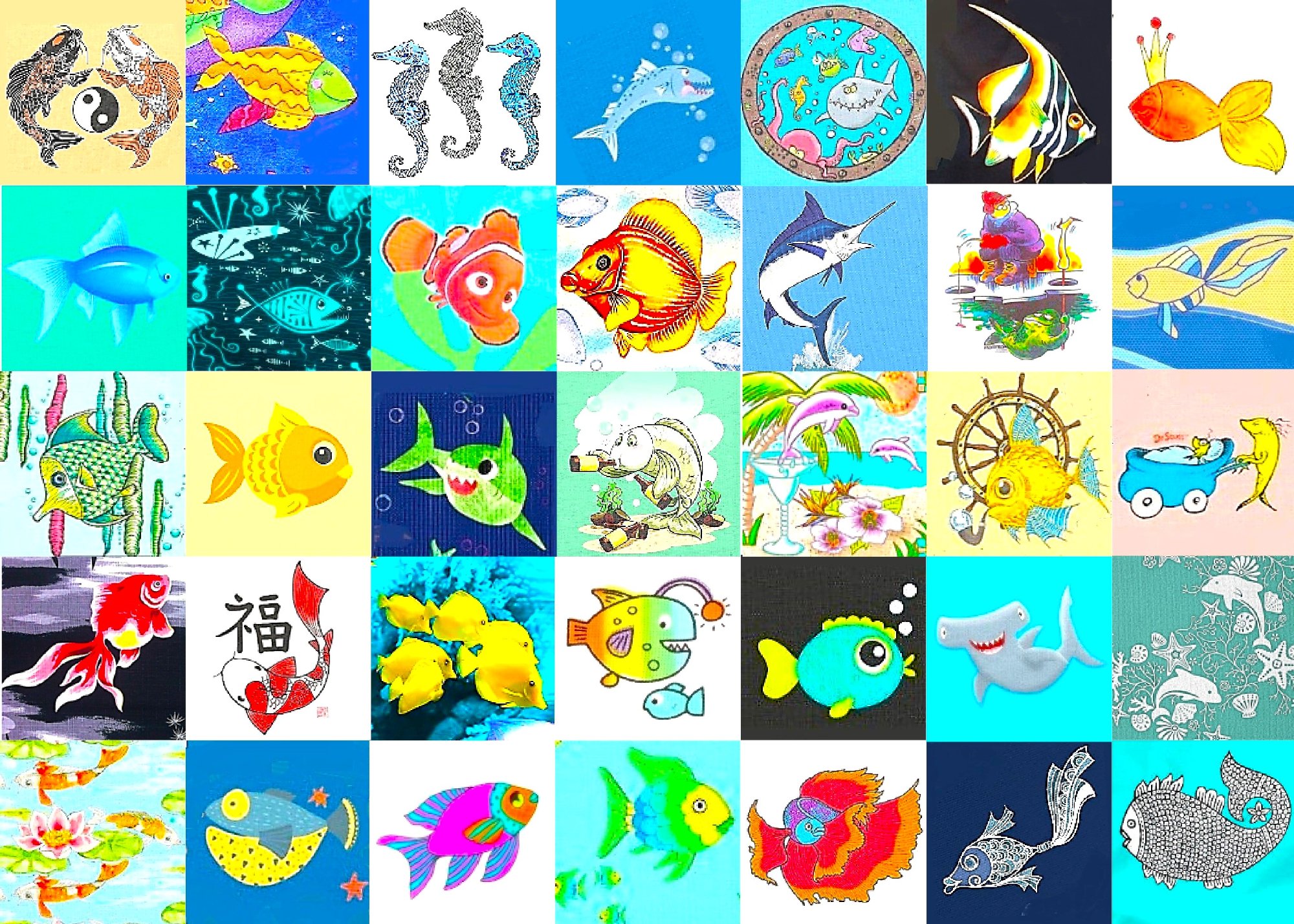 Solve PATCHWORK FISH BEING FISH (MORE OR LESS) jigsaw puzzle online ...
