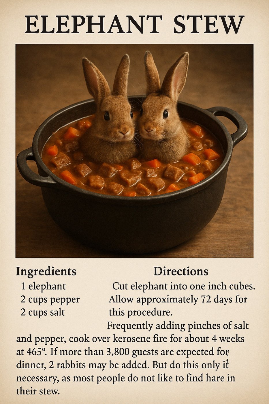 Solve elephant stew (12 - 460 pieces) jigsaw puzzle online with 35 pieces