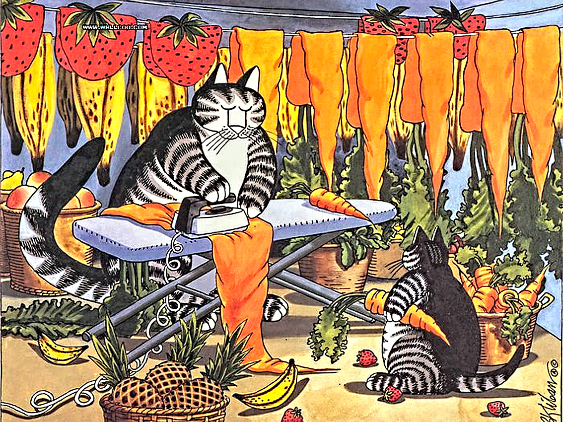 Solve cat dreams by B Kliban jigsaw puzzle online with 80 pieces