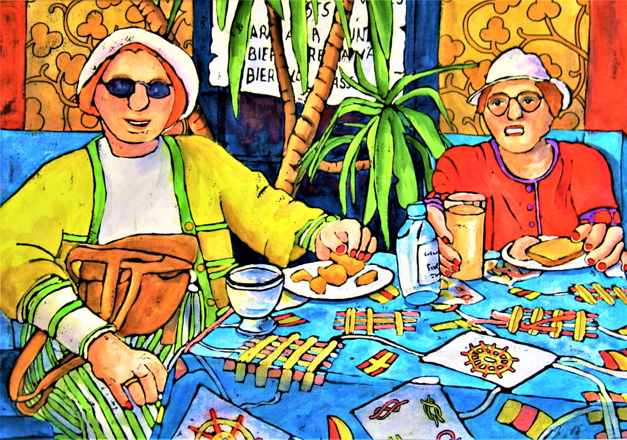 Solve Besties at Lunch jigsaw puzzle online with 600 pieces