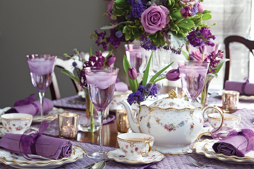 Solve Tea Table In Purple jigsaw puzzle online with 24 pieces