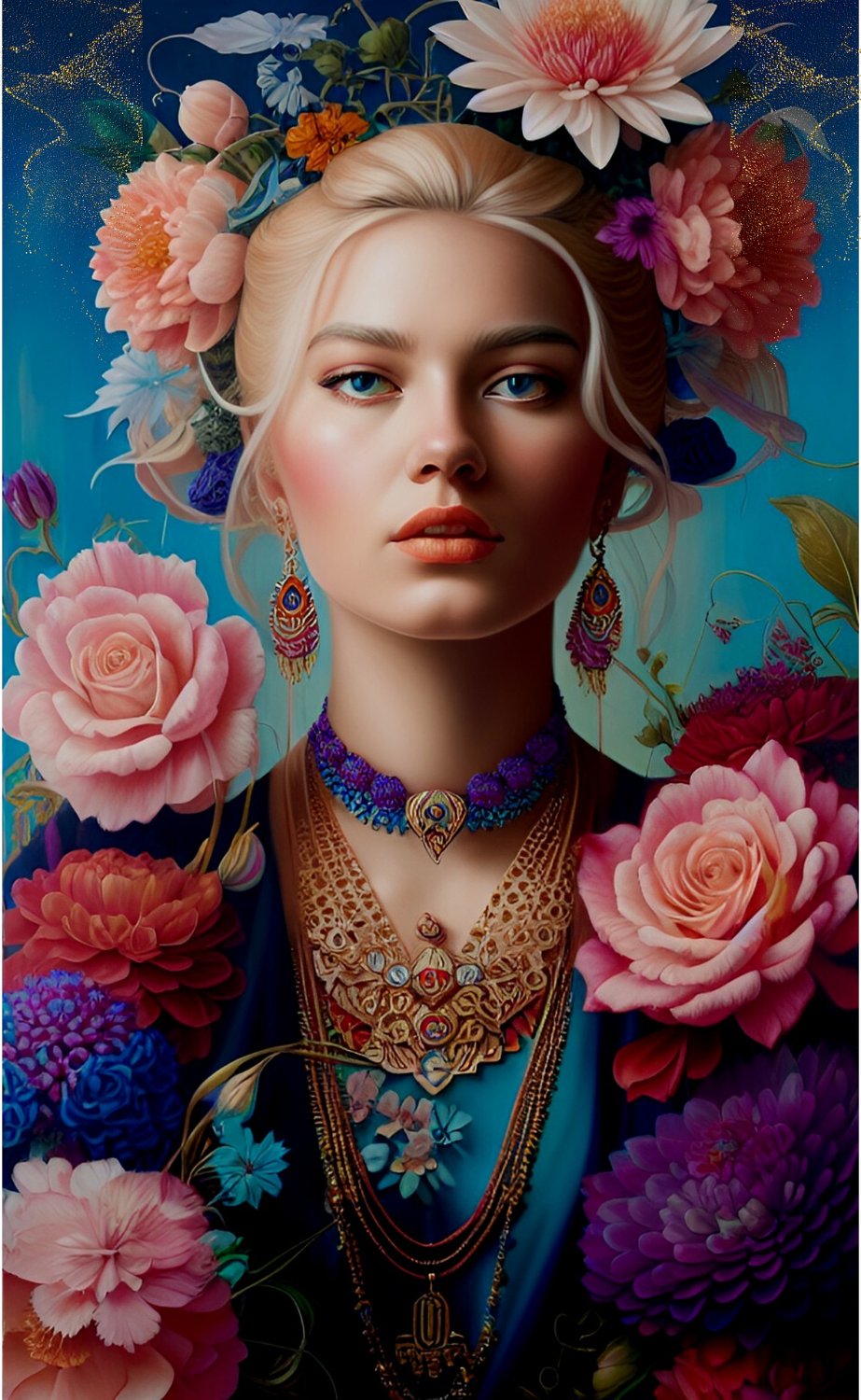 Solve Freya amongst flowers jigsaw puzzle online with 600 pieces