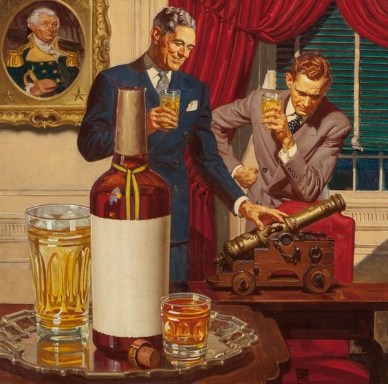 Solve Two gentlemen drinking jigsaw puzzle online with 81 pieces