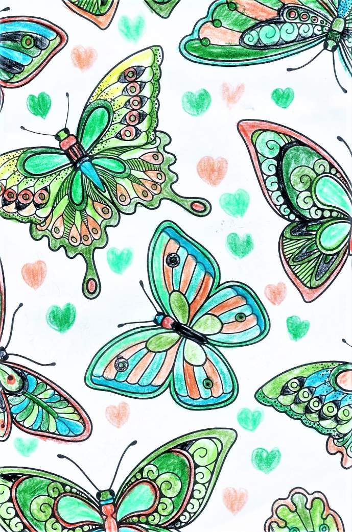 Jigsaw Puzzle | Coloring Celtic Vibe Butterflies | 15 pieces | Jigidi