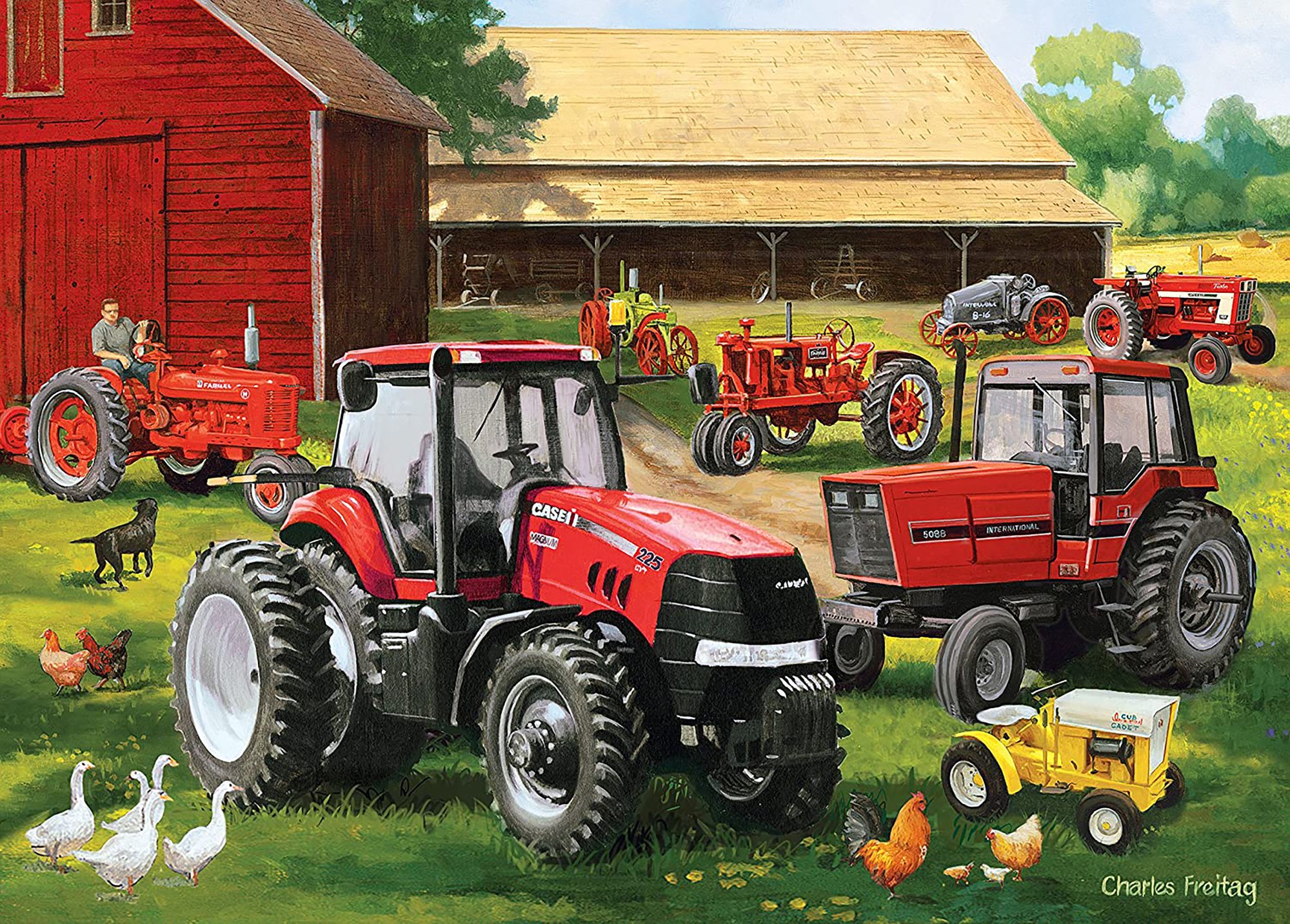 Solve Vintage Tractors jigsaw puzzle online with 352 pieces