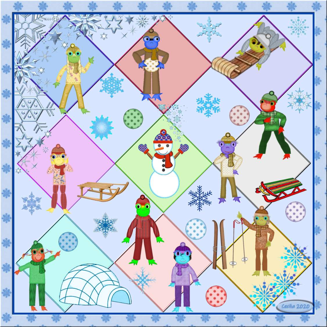 Solve mr snowman puzzle jigsaw puzzle online with 81 pieces