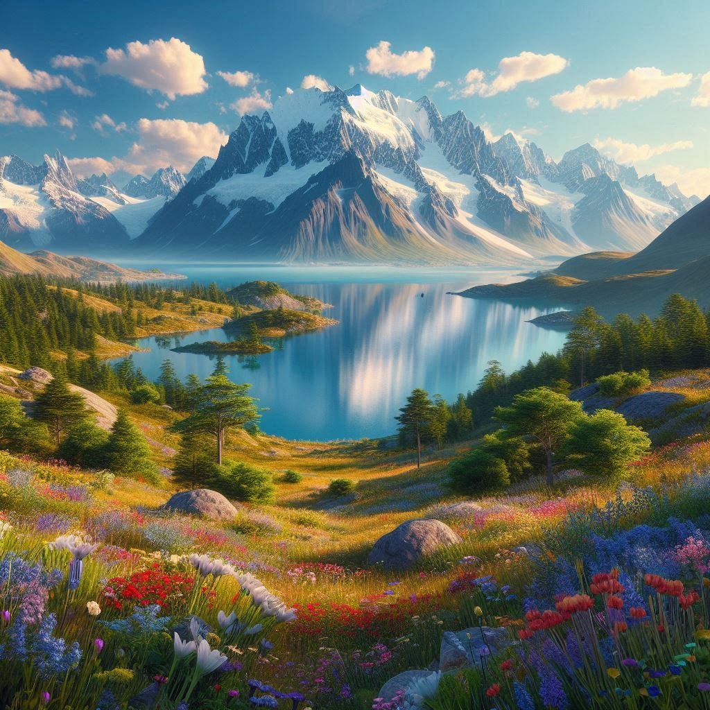 Jigsaw Puzzle | 121 pieces | Landscape with mountains | Jigidi
