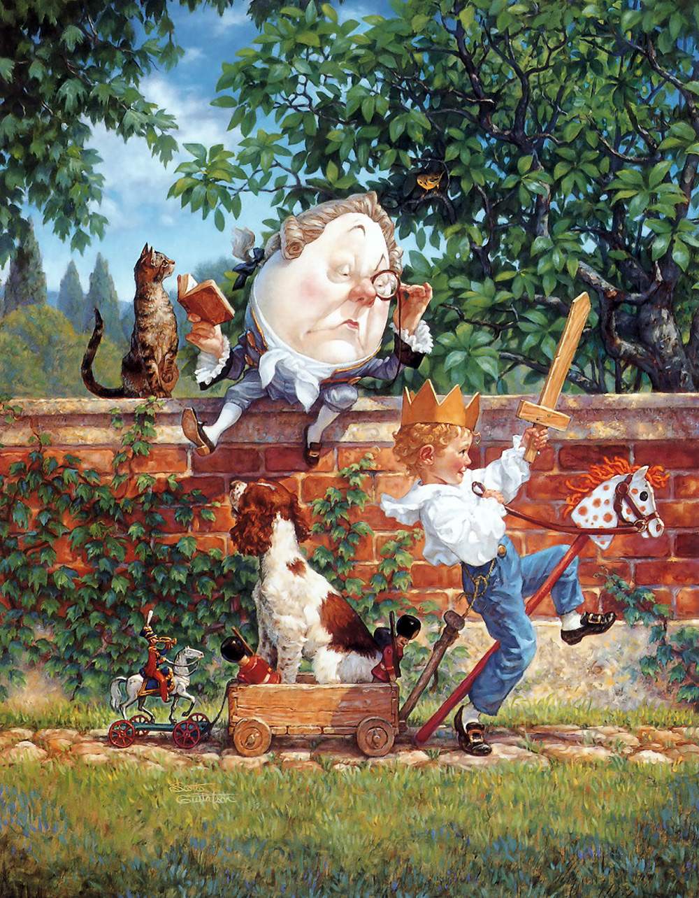 Solve Humpty Dumpty by Scott Gustafson jigsaw puzzle online with 99 pieces