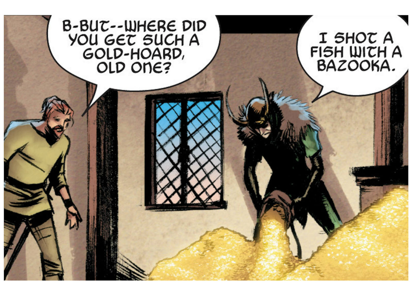 Solve Any comic that includes the phrase "I shot a fish with a bazooka ...