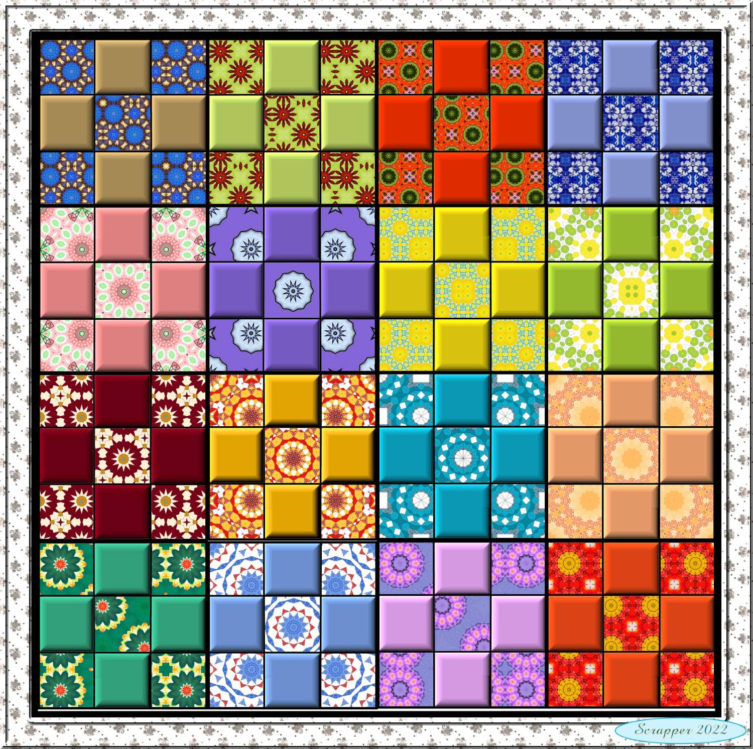 Solve fun with 9 patches jigsaw puzzle online with 144 pieces