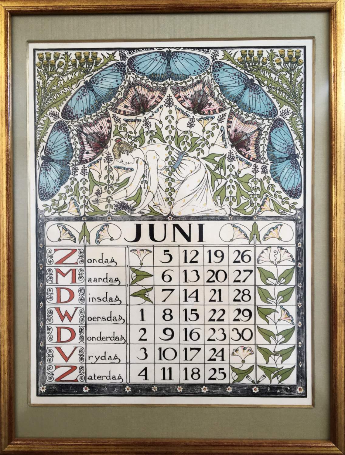Jigsaw Puzzle | Willem Nieuwenhuis - Art Nouveau Calendar page for May ...