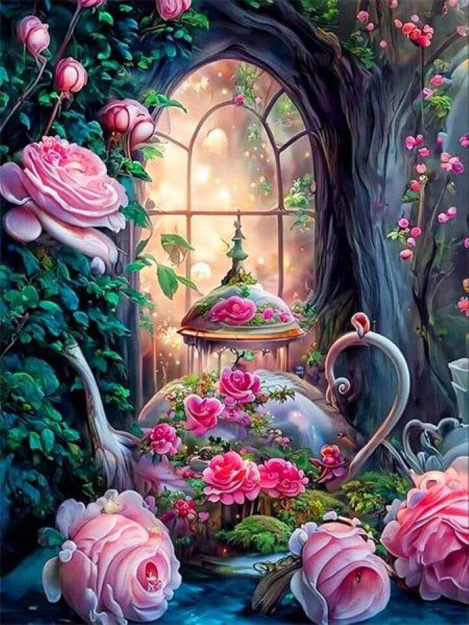 Solve Teapot by the window jigsaw puzzle online with 88 pieces