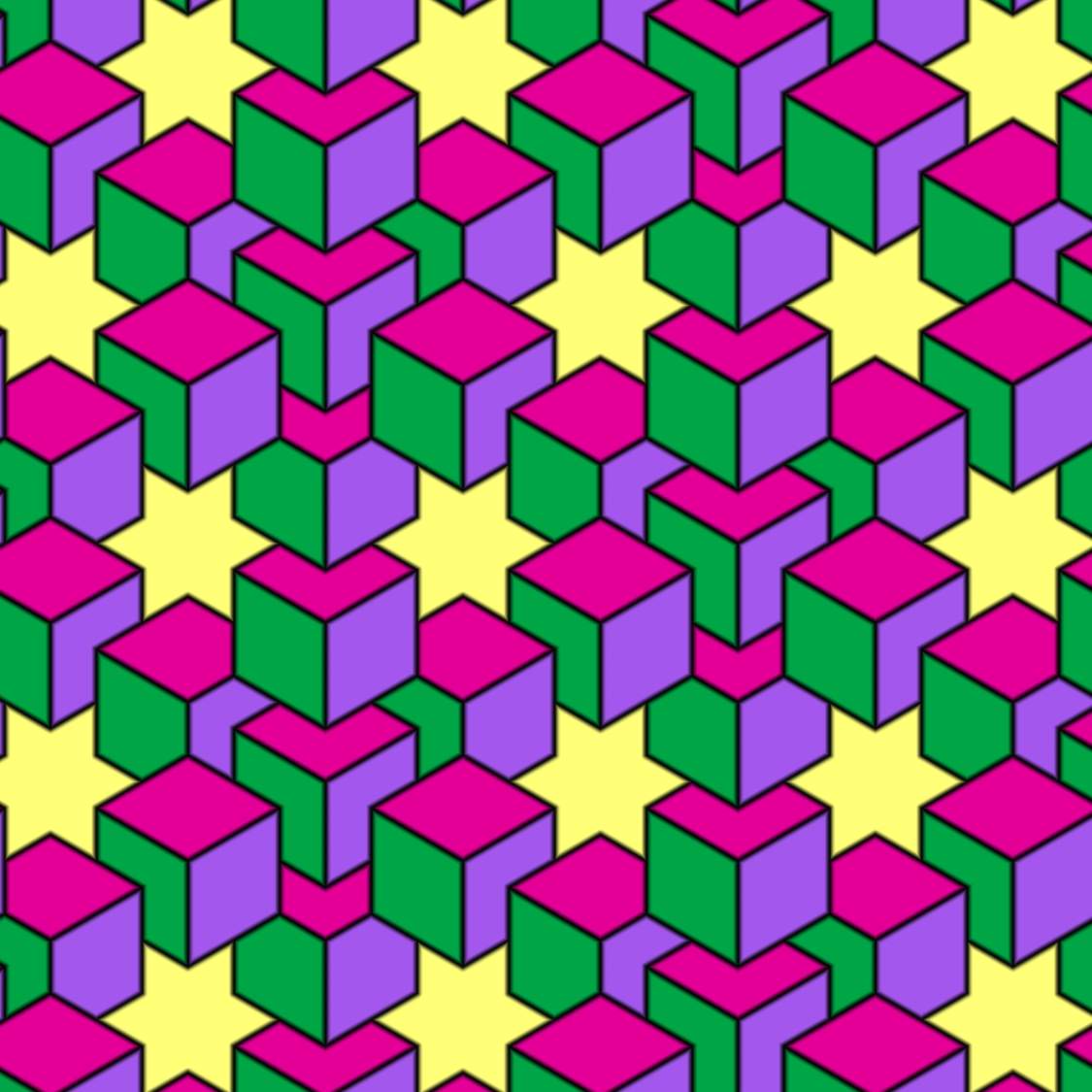 Jigsaw Puzzle | 81 pieces | 3D cubes and stars 01 | Jigidi