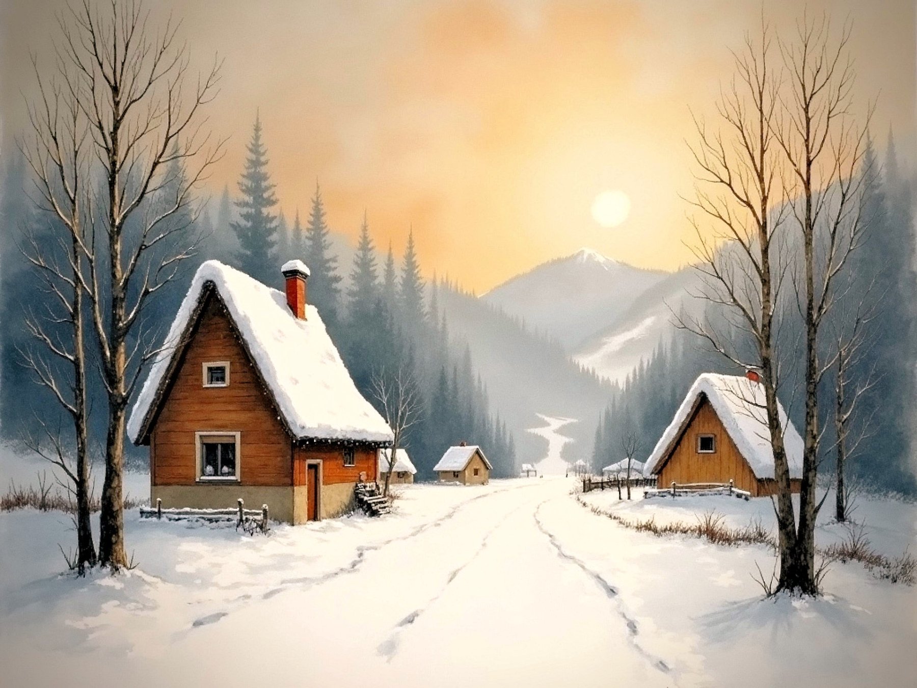Solve Winter Sunrise, resizable 12 to 594 pieces jigsaw puzzle online ...