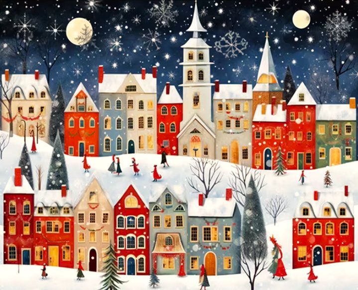 Solve Scalable to 99pcs - Winter Snow jigsaw puzzle online with 48 pieces