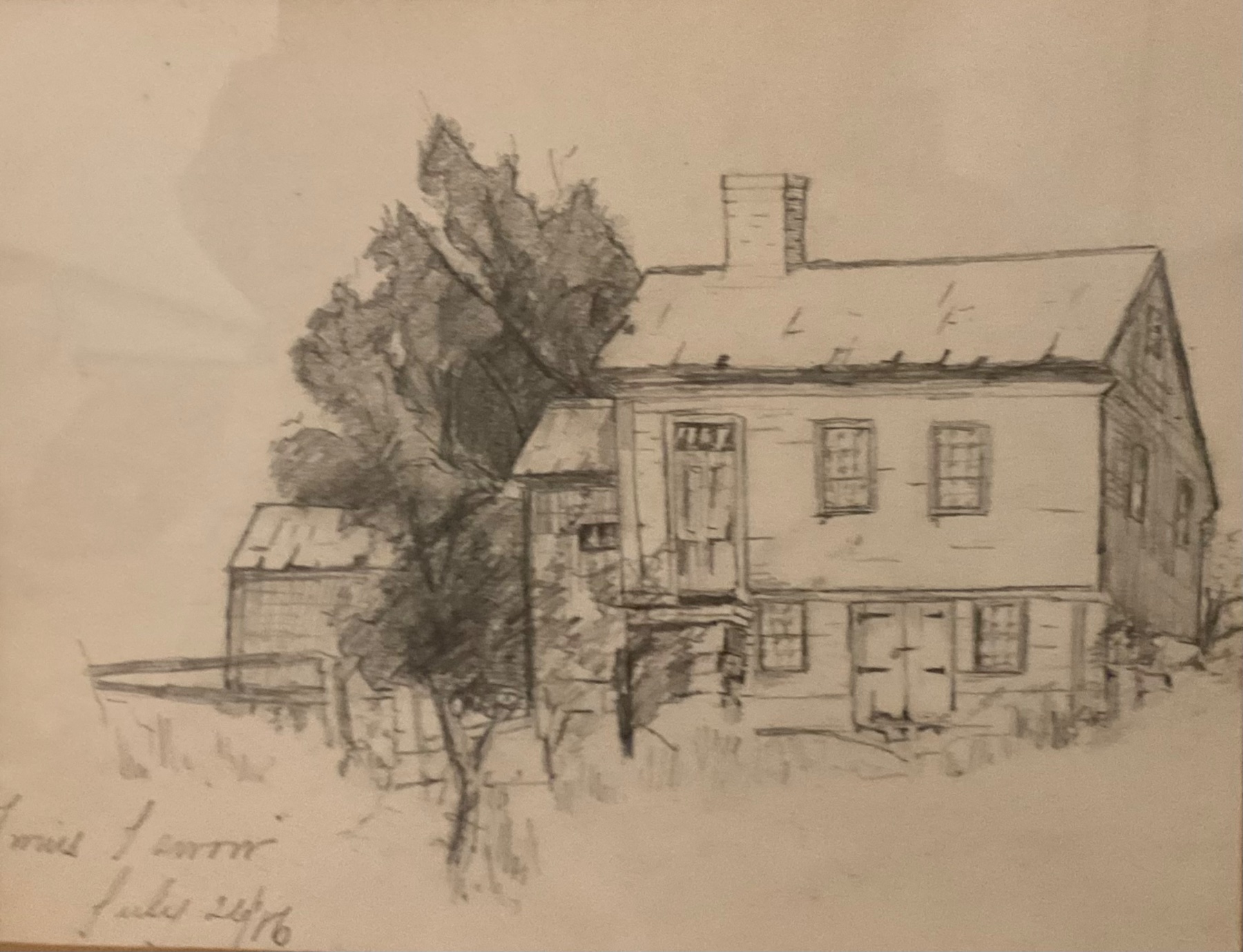 Solve Sketch of Old House near Manomet, MA., Mary Bourne Bartlett, 1886 ...