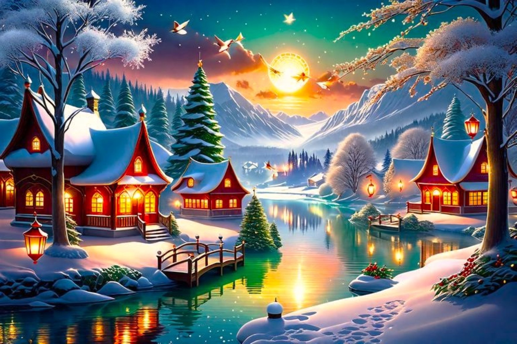 Solve Winter Wonderland jigsaw puzzle online with 96 pieces