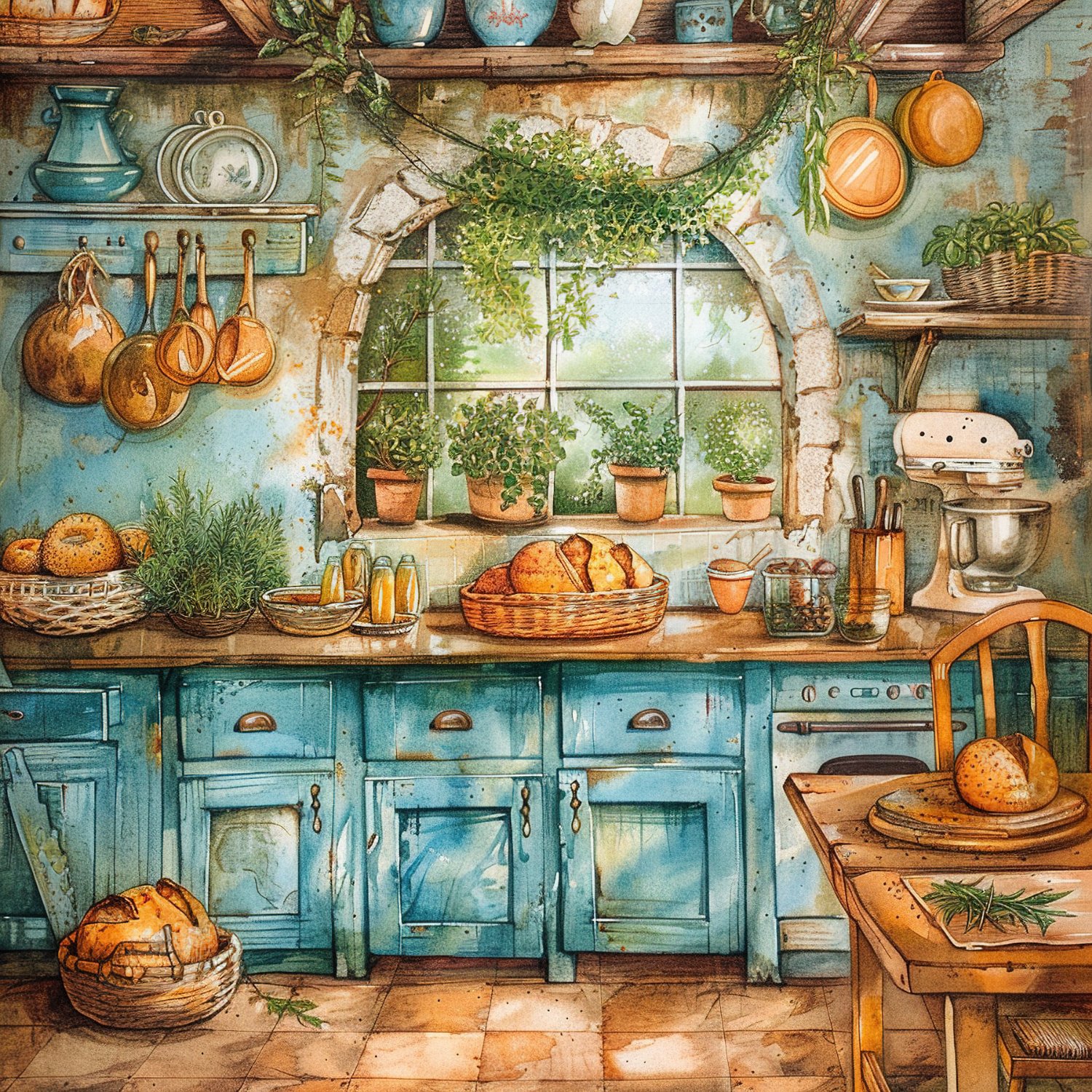 Solve Rustic Farmhouse Kitchen jigsaw puzzle online with 100 pieces