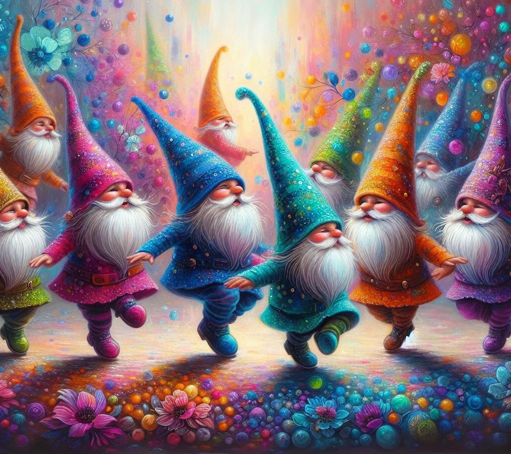Solve Gnomes, dancing in da club (realism art style) jigsaw puzzle ...