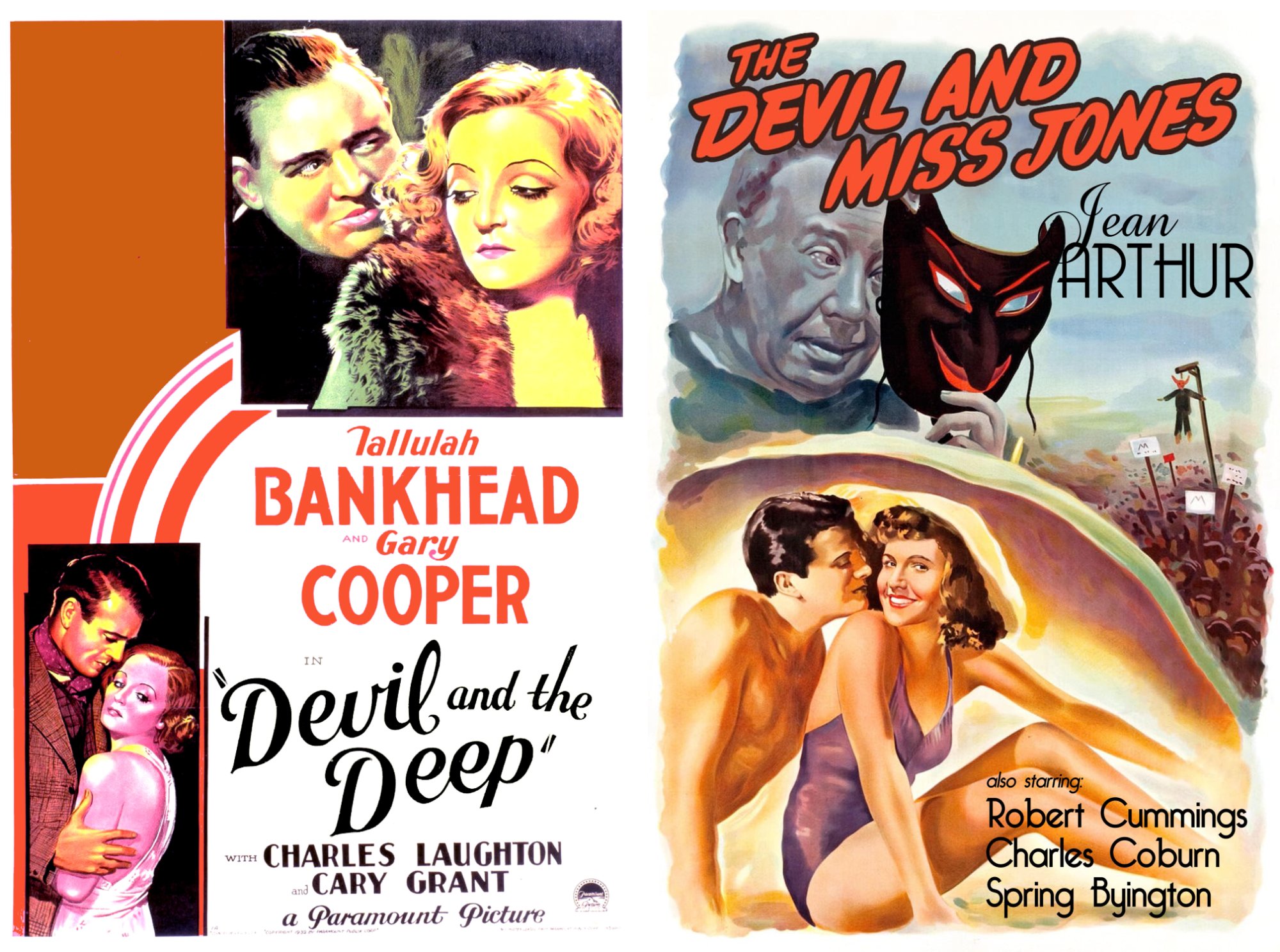 Solve Devil and the Deep ~ 1932 and The Devil and Miss Jones ~ 1941 jigsaw puzzle online with ...