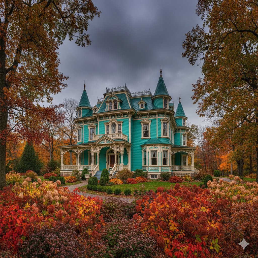 Solve cb Historic Fall Mansion jigsaw puzzle online with 256 pieces