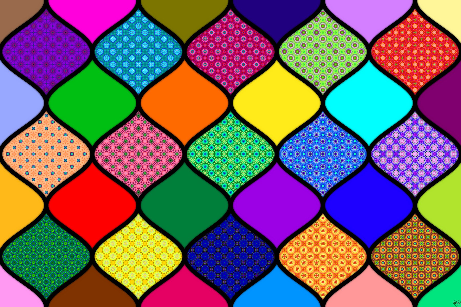 Solve Tessellations!! ~ M jigsaw puzzle online with 96 pieces