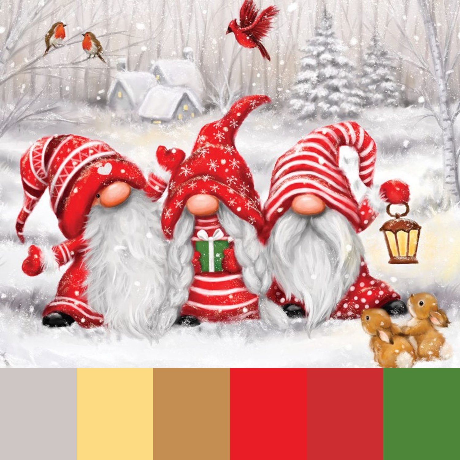 Solve Christmas Gnomes (X-Large) jigsaw puzzle online with 306 pieces