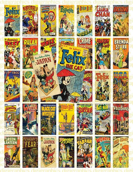 Solve Retro comic book covers jigsaw puzzle online with 99 pieces