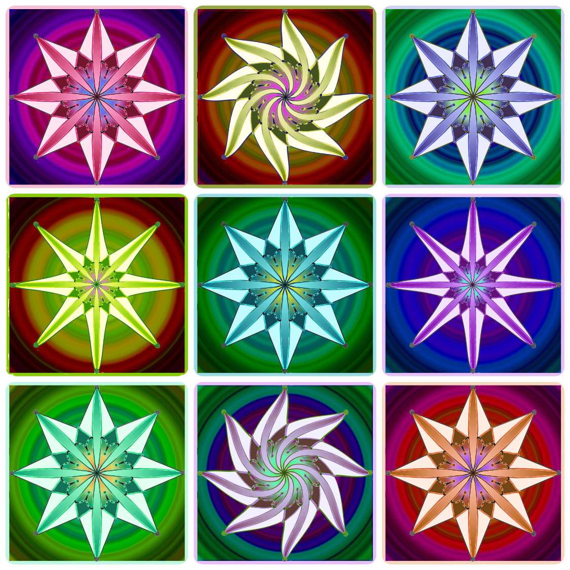 Solve Coloured stars jigsaw puzzle online with 81 pieces
