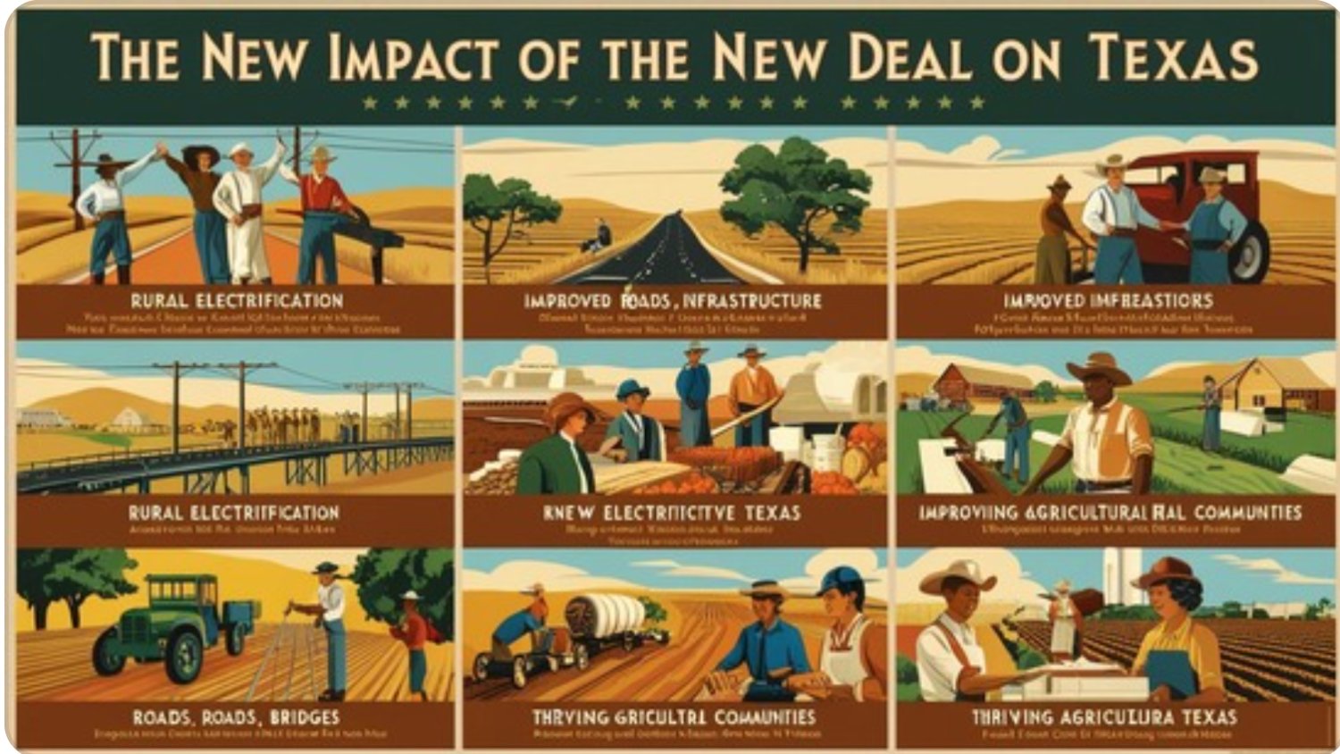 Solve New Deal in Texas jigsaw puzzle online with 18 pieces