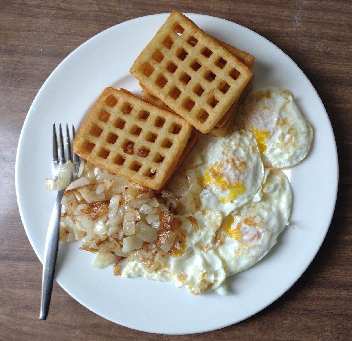 Jigsaw Puzzle | Food I made - fried eggs, onions and potato waffles ...