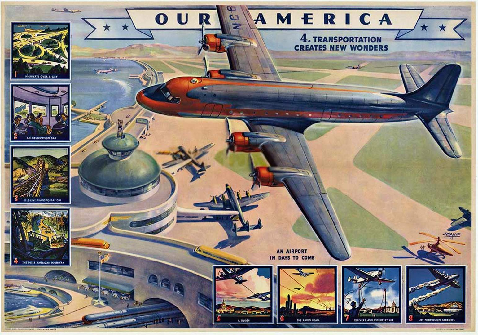 Solve Coca Cola series, Our American Transportation #4, ca 1940, poster ...