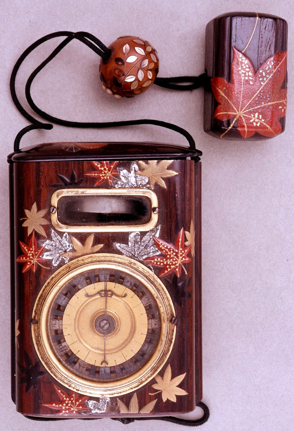 Solve JAPANESE SHITAN-WOOD CASED INRO VERGE CLOCK-WATCH WITH NETSUKE ...
